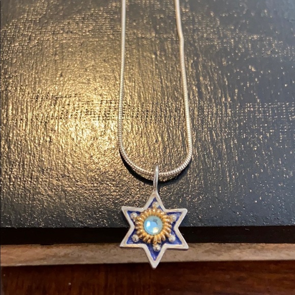 Jewelry | Ss Star Of David On Chain With Blue Stone | Poshmark